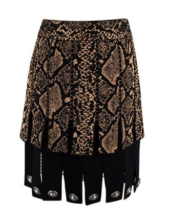 FAUSTO PUGLISI Snake Intarsia Knit Pendant Hem Skirt Size S