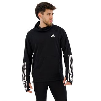 adidas Mens Own The Run 3-Streifen Hoodie Black M