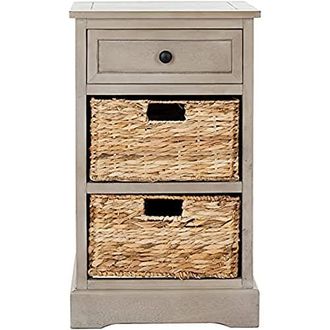 Safavieh EUH5700B Christina Table dAppoint Pin Affligé Noir 38 x 33 x 68,58 cm