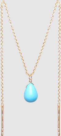 Mon Precieux Ge Boucle doreille Chaîne Double Goutte Turquoise (vendue à lunité)