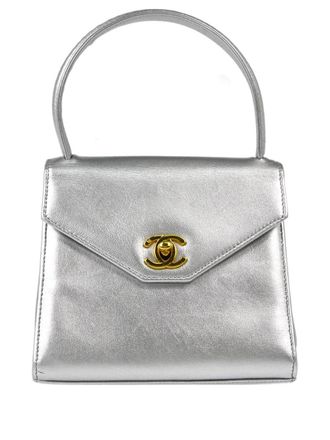 Chanel sac à main à anse sur le dessus (1997) - Argent