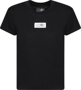 Maison Margiela Femme, Tops, Noir, Taille: 38 FR T-shirt noir pour femme Élégant