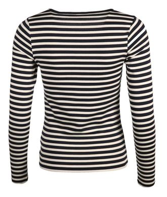 GANT Damen Slim Striped 1x1 Ribbed Ls T-Shirt T-Shirt, Evening Blue, XXL