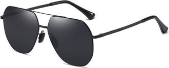 Generic Lunettes de soleil polaris&eacute;es en m&eacute;tal &agrave; grande monture conduisant des lunettes de soleil de(Black)