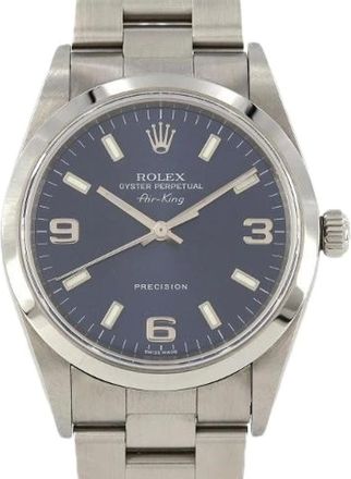 Rolex Pre-owned Air-King Stainless Steel Automatic 14000M - Femme - Pre-owned - Bleu - Taille: ONE Size