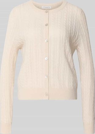 Christian Berg Regular Fit Strickjacke aus reinem Kaschmir mit Zopfmuster