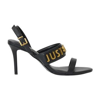 Just Cavalli Goldenes Logo-Sandale - - Shoes - Damen - Schwarzk - 37 EU