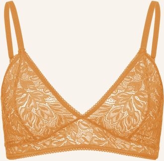erlich textil Erlich Textil Iconic Lace B&uuml;gelloser Triangel Bh Mittlerer Halt Aus Spitze - Verstellbare Tr&auml;ger orange