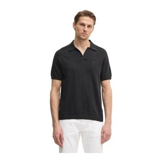 Calvin Klein Homme, Tops, Noir, Taille: L Polo en Tricot &agrave; Texture Slub