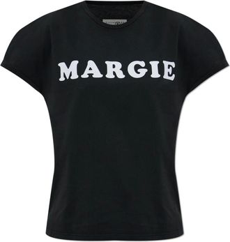 Maison Margiela Femme, Tops, Noir, Taille: 36 FR Margie Logo T-Shirt