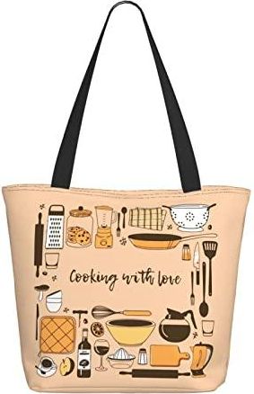 AOOEDM Love Kitchenware Ladies Shopping Bag 13x11x7in.Le cadeau parfait pour la Saint-Valentin.Cest de la Saint-Valentin pour maman, fille, &eacute;pouse, etc