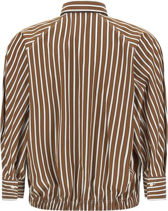 Brunello Cucinelli Shadow-Striped Cotton Poplin Shirt - Brown