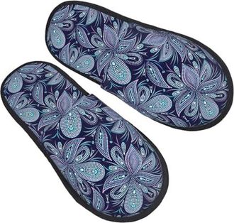 Generic Pantoufles En Feutre Pai-Sley &Agrave; Fleurs Pointill&eacute;es Peluche Hiver Pantoufles L&eacute;gers Chaussons Invit&eacute;s Pour Spa Int&eacute;rieur Chambre M