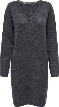 Only Damen Onltammy Ls Revers Lace Dress Bf KNT, Dark Grey Melange, X-Large