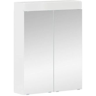 vidaXL Badezimmerspiegelschrank TULUM Hochglanz Wei&szlig; 60 x 16,5 x 78 cm vidaXL