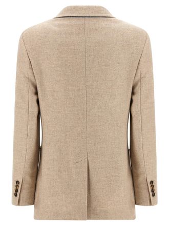 Max Mara Womens Beige Alpaca Leather Blazer Clothing