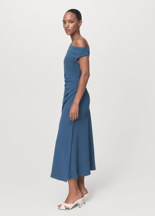 Mango Asymmetrisches Midikleid blau - Damen - XS - MANGO
