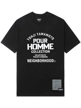 Yohji Yamamoto x Neighborhood t-shirt à slogan imprimé - Noir