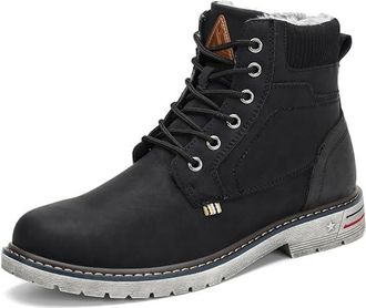Mishansha Chaussures de marche pour lhiver - Doublées - Chaudes - Imperméables - Pour hommes, Noir, 40 EU