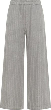 Deha Deha - Pantalon Palazzo &agrave; rayures tennis - Femme - Sport - Gris - Taille: 38 FR