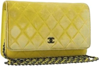 Chanel Pre-owned Vintage Velor Shoulder Bag - Femme - Pre-owned - Jaune - Taille: ONE Size