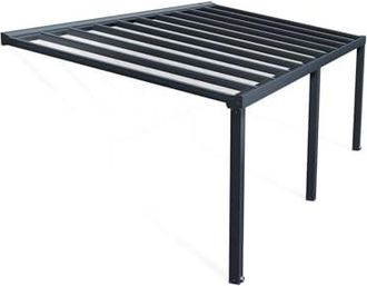 Palram Canopia by Palram Terrassenüberdachung Alu Stockholm 3.4X7.4 Polycarbonat Hohlkammerplatten Pergola 732 x 341 cm Grau zur Überdachung ihrer Terrasse