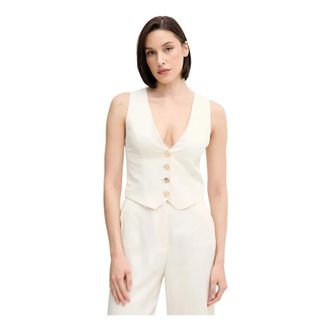 Gaud&igrave; Weste mit V-Ausschnitt und Kn&ouml;pfen - - Jackets - Damen - Beige - XS