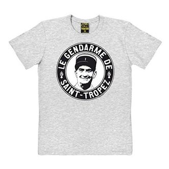 Traktor T-Shirt Louis de Funes - T-Shirt Film culte - Le Gendarme de Saint-Tropez - T-Shirt &agrave; col Rond - Gris chin&eacute; - T-Shirt Original de la Marque, Taille XS