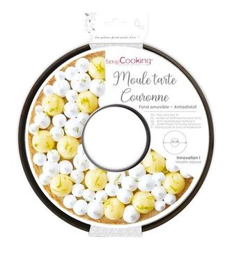 ScrapCooking SCRAP COOKING - Moule &agrave; Tarte Couronne - Moule Antiadh&eacute;sif avec Trou et Fond Amovible - Diam&egrave;tre 30 cm - Cercle Pizza Quiche Galette Accessoire P&acirc;tiss