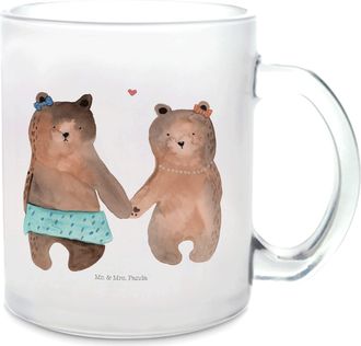 Mr. & Mrs. Panda Teetasse Bär Freundin - Geschenk, Bär Freundin Beste Freund Liebe Liebesbeweis Verliebt Kumpel Kumpeliene, Teeglas, Teddy