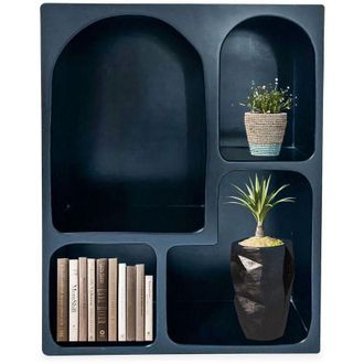 Menzzo Menzzo - Meuble de rangement &agrave; &eacute;tag&egrave;res en arche Mojik L60cm Bois Noir