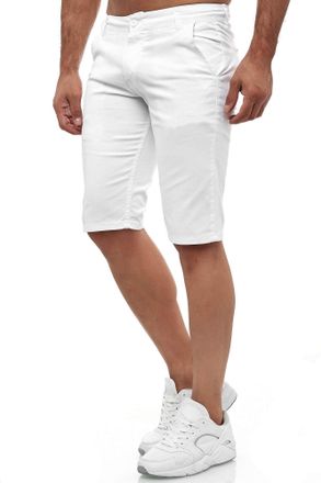 Tazzio Herren Chino Shorts 20549 - Kurze Hose Slim Fit Stretch Sommer Chinoshorts - Weiß 40W