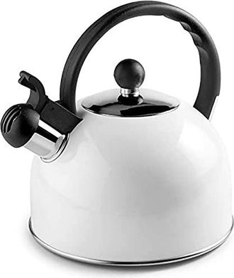 Ibili Kaffeekocher, Pfeifton, Weiß, 2,5 Liter, Edelstahl, für Induktionsherde geeignet