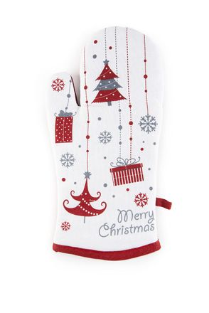 Excelsa Merry Christmas Ofenhandschuh, Baumwolle, Weihnachtsdekoration, 32 x 18 cm