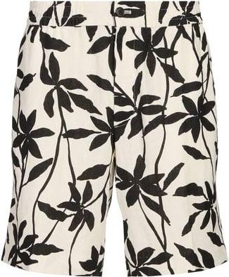 Calvin Klein Short imprim&eacute; floral en lin et coton