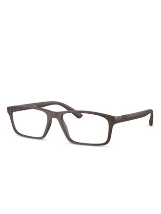 Emporio Armani lunettes de vue à monture rectangulaire - Marron