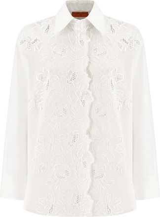 Ermanno Scervino Femme, Blouses et Chemises, Blanc, Taille: 34 FR Chemise Brod&eacute;