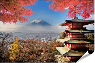 Islandburner Bild Poster Mount Fuji Yama Berg Mit Herbstfarben In Japan Premium Fotodruck 90x60cm