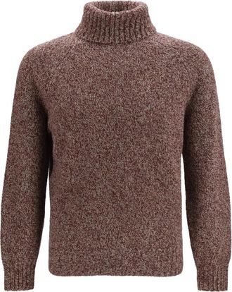 Brunello Cucinelli Woll-- Seiden- und Kaschmir-Rollkragenpullover - - Knitwear - Herren - Rot - M