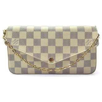 Louis Vuitton Crossbody Bags - LOUIS VUITTON FELICIE N40491 DAMIER AZUR BANDOULIE - Gr. unisize - in Beige - f&uuml;r Damen