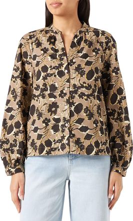 Marc O'Polo Womens 302096942137 Blouse, deep V-Neck, small Stand-up