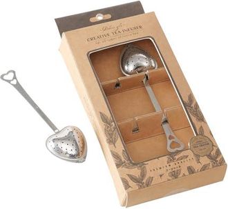 Boltze Teesieb Teatime (2 TLG., Farbe Silber, aus Metall, LxBxH: 4 x 2,2 x 14,3 cm, Herzform, Spühlmaschinengeeignet, für losen Tee, Teefilter) 2053017