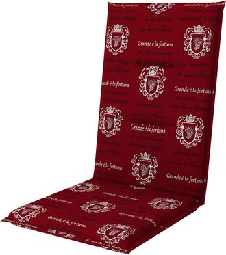 Doppler Hochlehner Spot/Gartenstuhlauflage/Hochlehner/Rot Wappen/ca. 119 x 48 x 5 cm