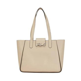 Karl Lagerfeld Medium Signature Tote - - Bags - Damen - Beige - ONE SIZE