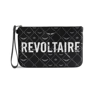 Zadig&Voltaire Pochette Z Pouch Revoltaire en toile noire