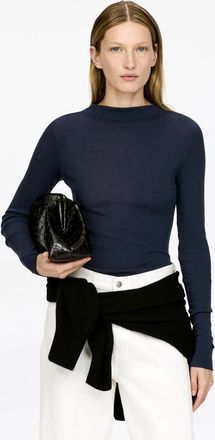 Arket Rippstrickoberteil Aus Wolle -Blau