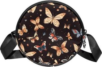 Generic Sac &agrave; bandouli&egrave;re rond pour femme, petit sac &agrave; bandouli&egrave;re esth&eacute;tique avec fermeture &eacute;clair, bretelles r&eacute;glables, sac &agrave; main rond d&eacute;contract&eacute; pour fem