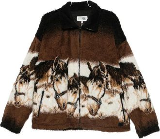 Maison Margiela Horse-print Zip-up Cardigan