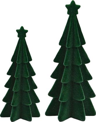 Generic Winter Tree Decoration - Gr&uuml;nes Harz Skulpturen Set saisonale Figuren Paar | Festliche und gem&uuml;tliche Schreibtisch-Ornamente f&uuml;r Zuhause, B&uuml;ro, Schule