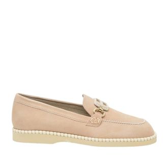 Hogan Femme, Chaussures, Rose, Taille: 39 EU Mocassin rose en daim avec mousse &agrave; m&eacute;moire